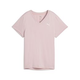 Trainingsshirt Puma "W TAD ESSENTIAL VNECK TEE", Damen, Gr. L, rosa (misty pink), Jersey, Obermaterial: 100% Polyester, regular fit normal, V-Ausschnitt, Shirts, mit DryCELL-Technologie, k&ouml;rperbetonter V-Ausschnitt, Kurzarmdesign