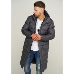 Parka Soulstar "Winterjacke als Langer Steppmantel - Winterparka", Herren, Gr. M, grau (charcoal), Obermaterial: 100% Polyester PES., Jacken Parka