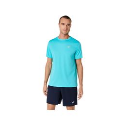 Laufshirt asics "asics CORE SS TOP", Herren, Gr. L, energy aqua, Obermaterial: 100% Polyester, normal, Rundhals, Shirts Laufshirt