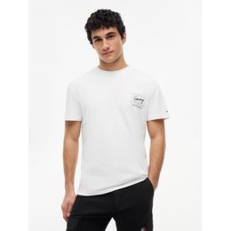 T-Shirt Tommy Jeans "TJM REGULAR SIGNATURE FLAG", Jungen, Gr. 4XL, ecru, Single Jersey, Obermaterial: 100% Baumwolle, regular fit normal, Rundhals, Shirts T-Shirt