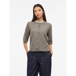 Vila Damen Strickjacke "VILIGA 2/4 O-NECK KNIT CARDIGAN - NOOS"falcon detail:melange, Gr. L, meliert, Obermaterial: 97% Polyester, 3% Elasthan,