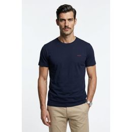 T-Shirt Gant "CONTRAST LOGO", Jungen, Gr. 3XL, evening blau, Web, Obermaterial: 100% Baumwolle, unifarben, regular fit normal, Rundhals, eingesetzt abgesteppte Kante, Shirts T-Shirt, Regular fit mit Rundhalsausschnitt