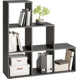 Raumteilerregal FMD "Mega 2", matera, B:104,3cm H:106,5cm T:32,6cm, Holzwerkstoff, Regale