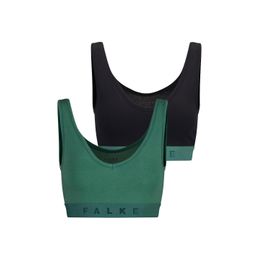 Bustier Falke "Daily Comfort", Damen, Gr. L, N-Gr, gr&uuml;n, schwarz, Single Jersey, Obermaterial: 96% Baumwolle, 4% Elasthan, slim fit, BHs Bustier, ohne B&uuml;gel, Polster und Verschluss, weich, Cotton-Mix