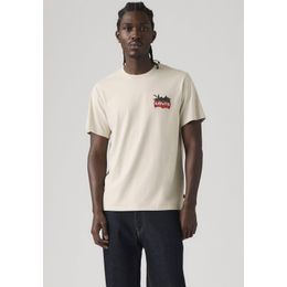 Levi's T-Shirt LEVI'S "SS RELAXED FIT TEE", Jungen, Gr. L, beige (coastal creative fresh and smooth pumice stone), Jersey, Obermaterial: 100% Baumwolle, relaxed fit h&uuml;ftbedeckend, Rundhals, Shirts T-Shirt, mit gro&szlig;em Frontprint