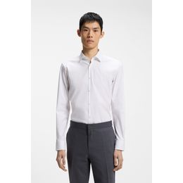 Hugo Herren Businesshemd "Kenno Stretch-Cotton"open wei&szlig;199, Gr. 38, unifarben, Web, Obermaterial: 75% Baumwolle, 22% Polyamid, 3% Elasthan, Hemden,