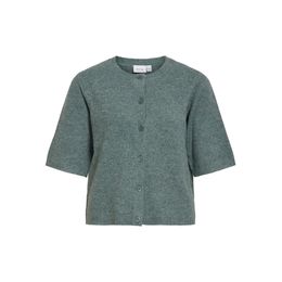 Vila Damen Strickjacke "VILIGA 2/4 O-NECK KNIT CARDIGAN - NOOS"balsam gr&uuml;n detail:melange, Gr. XS, meliert, Obermaterial: 97% Polyester, 3% Elasthan,