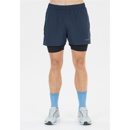 Shorts Endurance "Kros", Herren, Gr. XL, US-Gr&ouml;&szlig;en, blau, 95% Polyester, 5% Elasthan, unifarben, kurz, Hosen Shorts, Im 2-in-1-Design mit Quick Dry und Stretch-Funktion