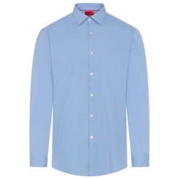 Businesshemd Hugo "Kenno", Herren, Gr. 39, N-Gr, light, pastel blau459, Web, Obermaterial: 75% Baumwolle, 22% Polyamid, 3% Elasthan, unifarben, slim fit normal, Rundhals, 2-Knopf-Manschette mit Schlitz, Hemden, Kentkragen, Slim Fit, Baumwoll-Mix