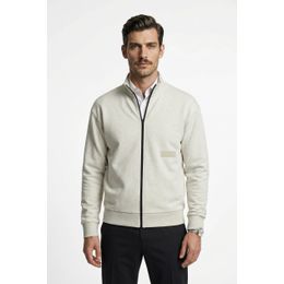 Sweatjacke BOSS Green, Herren, Gr. L, open wei&szlig;137, Sweatware, Obermaterial: 88% Baumwolle, 12% Polyester, unifarben, relaxed fit normal, hoch geschlossener Ausschnitt, B&uuml;ndchen, Sweatjacken Sweatjacke, Stehkragen, Relaxed Fit, Rippb&uuml;ndchen