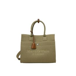 Damen Shopper "Mara", MARC O'POLO ACCESSORIESkhaki, Canvas, unifarben, Taschen, Schultertasche, Henkeltasche mit Lederanh&auml;nger