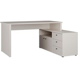 Eckschreibtisch FORTE "Tempra", sand, sand, B:151,4cm H:74,9cm T:120,6cm, Tische, Eckschreibtisch, viel Stauraum, Breite 151 cm