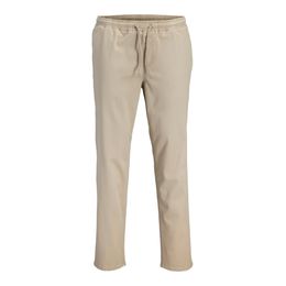 Jack & Jones Schlupfhose JACK & JONES "JPSTACE DYLAN JOGGER", Herren, Gr. L, N-Gr, beige (string), Web, Obermaterial: 98% Baumwolle, 2% Elasthan, unifarben, regular fit lang, Hosen Schlupfhose, Baumwollmischung