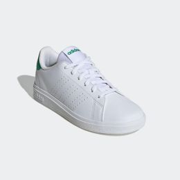 Sneaker adidas Sportswear "ADVANTAGE BASE 2.0 J", M&auml;dchen, Gr. 36, wei&szlig; (cloud wei&szlig;, ftwr wei&szlig;, gr&uuml;n), Synthetik, Textil, Schuhe Sneaker, Design auf den Spuren des adidas Stan Smith, f&uuml;r Kinder & Jugendliche