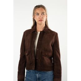 Lederjacke Mauritius "MWAristea", Damen, Gr. S (36), rotbraun, Obermaterial: 100% Schafsleder. Futter: 100% Baumwolle. &Auml;rmelfutter: 100% Polyester, unifarben, regular fit h&uuml;ftlang, 1-Knopf-Manschette, Jacken, aus Wildleder, Umlegekragen
