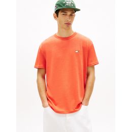 T-Shirt Tommy Jeans "TJM REG BADGE", Jungen, Gr. XXL, horizon htr, Single Jersey, Obermaterial: 60% Baumwolle, 40% Polyester, regular fit normal, Rundhals, Shirts T-Shirt, Rundhals, Jersey, meliert, regular fit