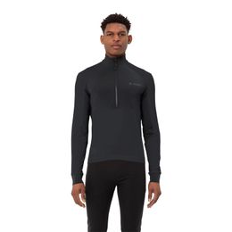 Radtrikot Vaude "MEN'S KURO HALFZIP LS TRICOT", Herren, Gr. S, schwarz, Web, Obermaterial: 91% Polyester, 9% Elasthan, hoch geschlossener Ausschnitt, eingesetzt B&uuml;ndchen, Trikots, f&uuml;r Radsport, mit zwei offenen R&uuml;ckentaschen
