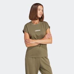 T-Shirt adidas Sportswear "W LIN SJ T", Damen, Gr. XS, gr&uuml;n (olive strata, wei&szlig;), Obermaterial: 100% Baumwolle, normal, Rundhals, Shirts T-Shirt, sportlicher Stil, Kurzarm, ohne Verschluss, aus Baumwolle