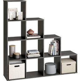 Raumteilerregal FMD "Mega 2", matera, B:138,5cm H:141,5cm T:32,6cm, Holzwerkstoff, Regale