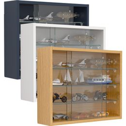Vcm Glasvitrine h&auml;ngend Vitrine Glas Ma&szlig;e: H. 40 x B. 50 x T. 12 cm H&auml;ngevitrine Glas Modern und platzsparend Glas Vitrinenschrank - Drivalo S
