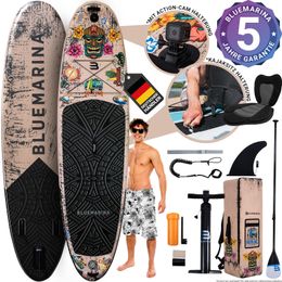 Bluemarina SUP Board Ariki, Stand Up Paddle aufblasbar mit Paddel, Pumpe, Rucksack, 5J Garantie (Tiki 2.0, 325x86x16,5cm / 10'8")