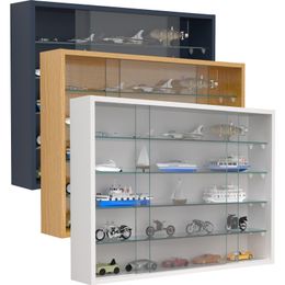 Vcm Glasvitrine h&auml;ngend Vitrine Glas mit ESG-Sicherheitsglas Ma&szlig;e ca. H. 55 x B. 75 x T. 12 cm H&auml;ngevitrine Glas Modern und platzsparend Glas Vitrinenschrank - Drivalo L