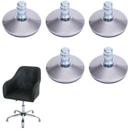 5er-Set Bodengleiter MCW-K73 statt Rollen - fester Stand f&uuml;r B&uuml;rostuhl/Esszimmerstuhl, Fu&szlig;gleiter, &Oslash; 11mm ~ silber