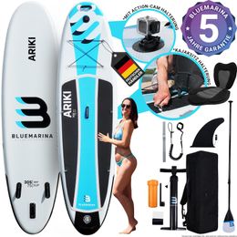 Bluemarina SUP Board Ariki, Stand Up Paddle aufblasbar mit Paddel, Pumpe, Rucksack, 5J Garantie (Classic 2.0, 305x76x13,5cm / 10")