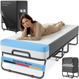 ELONEO Klappbett mit Premium-Matratze, 80x200 cm