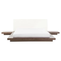Beliani BETT mit Lattenrost 160x200 cm Heller Holzfarbton Zen