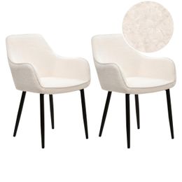 Beliani ESSZIMMERSTUHL 2er-Set Wei&szlig; Alden