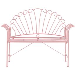 Beliani GARTENBANK Metall 2-Sitzer rosa 125 cm Cavinia