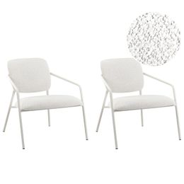Beliani SESSEL 2er-Set Cremewei&szlig; Loa