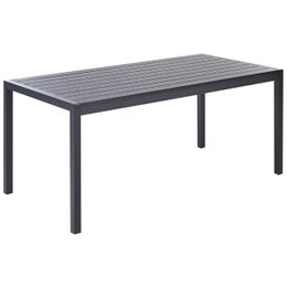 Beliani GARTENTISCH Aluminium schwarz 180/90 cm Vernio