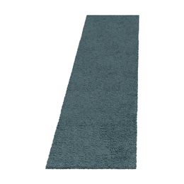 KADIMA DESIGN TEPPICH Hochflor SPREE in T&uuml;rkis, einfarbig, 80 x 250 cm