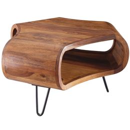 KADIMA DESIGN COUCHTISCH Sheesham Holz in Landhaus-Stil mit Stauraum, Ma&szlig;e 55x38x55 cm