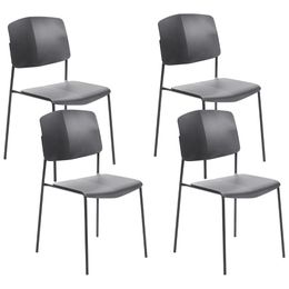 Beliani ESSZIMMERSTUHL 4er-Set Kunststoff Schwarz Astoria