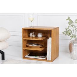 Riess Ambiente Massiver Beistelltisch CUBUS 45cm braun Mangoholz honey finish Regal Nachttisch Riess-Ambiente rechteckig Kolonial Natur