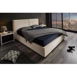 Riess Ambiente Design Boxbett ROCCO 140x200cm beige Cord mit Stauraum und Lattenrost Riess-Ambiente Boheme Modern Skandinavisch