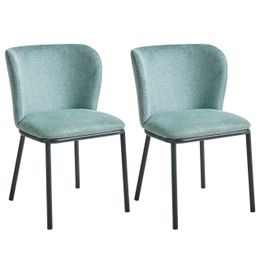 Beliani ESSZIMMERSTUHL 2er-Set Mintgr&uuml;n Artesia