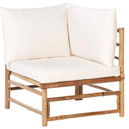 Beliani GARTENSTUHL Holz Cremewei&szlig; Cerreto