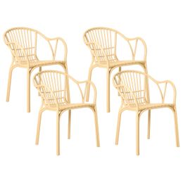Beliani GARTENSTUHL 4er-Set Beige Andora