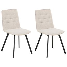 Beliani ESSZIMMERSTUHL 2er-Set Hellbeige Carver