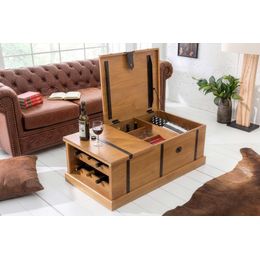 Riess Ambiente Massiver Couchtisch BODEGA 100cm braun honey finish Mangoholz Hausbar Truhe Stauraum Riess-Ambiente Sofatisch Wohnzimmertisch rechteckig Kolonial...