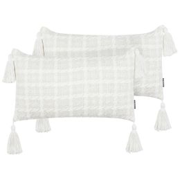 Beliani DEKOKISSEN 2er-Set Beige 30/60 cm Douris