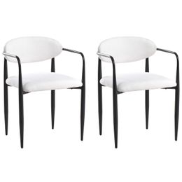 Beliani ESSZIMMERSTUHL 2er-Set Cremewei&szlig; Tanevik