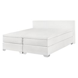 Beliani BOXSPRINGBETT 140/200cm Wei&szlig; President