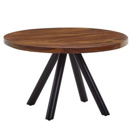 KADIMA DESIGN COUCHTISCH rund aus Massivholz und Metall, Handgefertigt