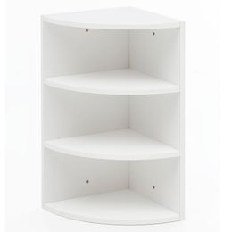 KADIMA DESIGN ECKREGAL NIDDA MDF Runder Front Modern, Wei&szlig; 30x30x60 cm