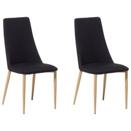 Beliani ESSZIMMERSTUHL 2er-Set Polsterbezug Schwarz Clayton